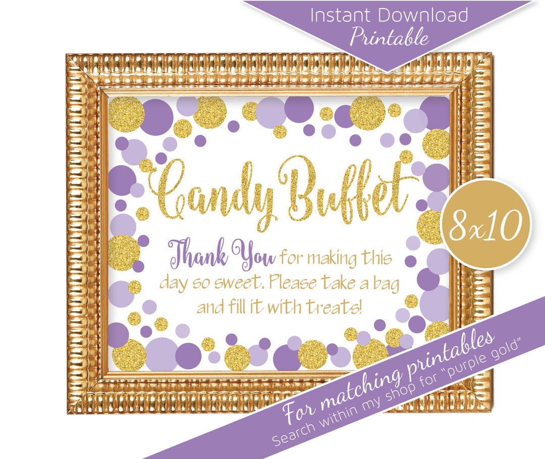 Candy Buffet Table Sign Printable Birthday 8x10 Sign - Etsy