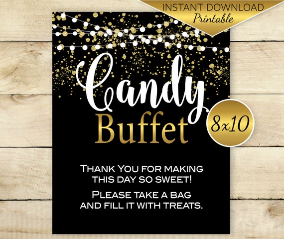 Candy Buffet 8x10 Printable Sign Birthday Wedding - Etsy