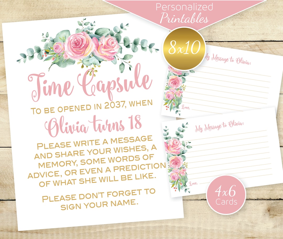 Editable Time Capsule Template First Birthday Party