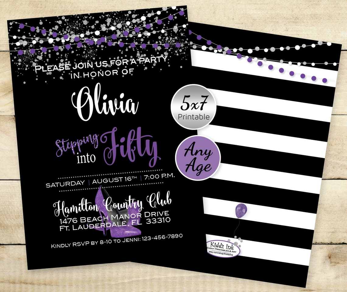 Stepping Into 30 40 50 60 70 or Any Age Birthday 5x7 | Etsy