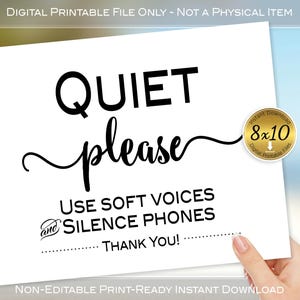 Quiet Please Printable Sign | 8x10 and 5x7 | Office Decor | Use Soft ...