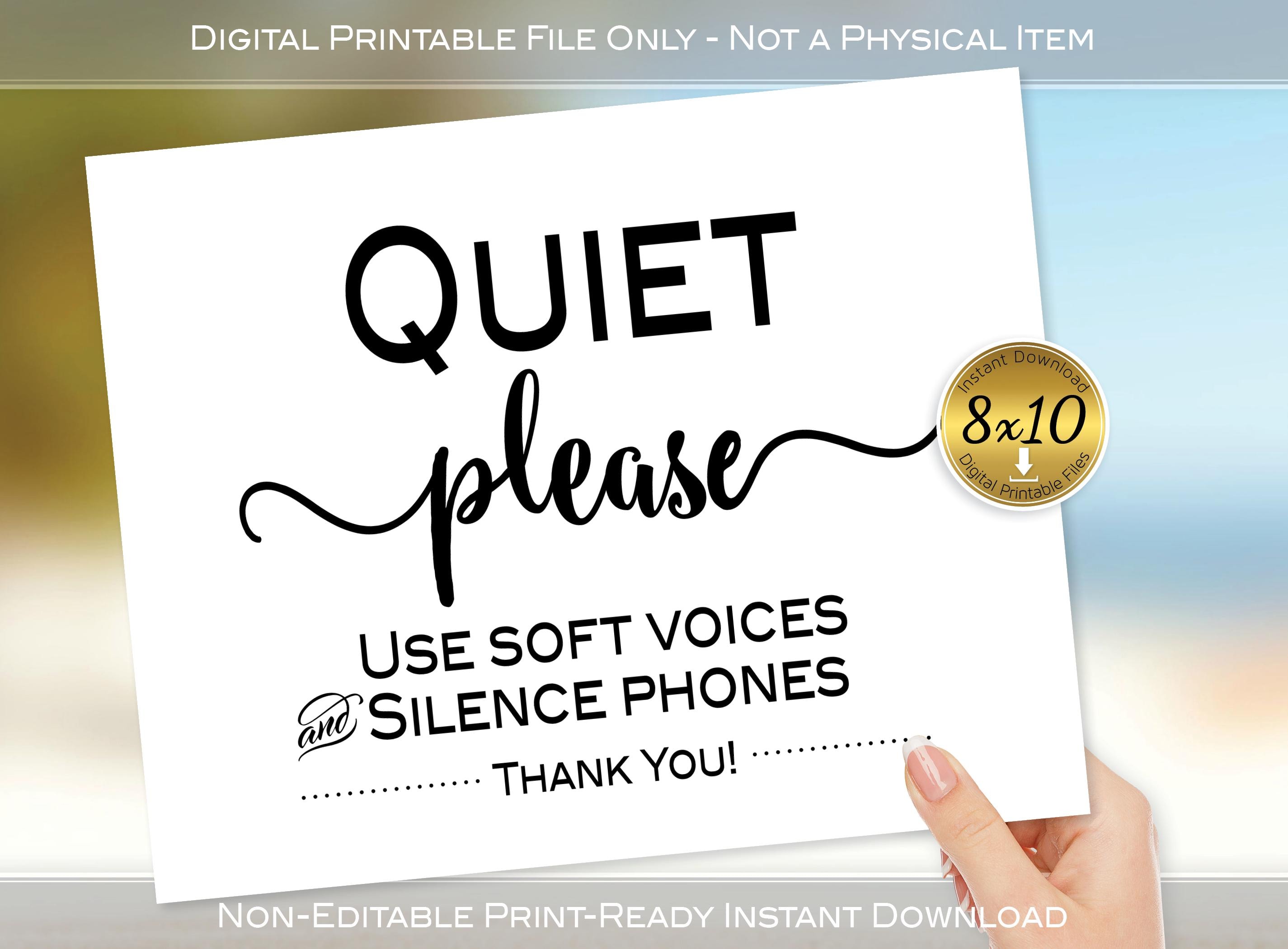 Quiet Please Printable Sign | 8x10 and 5x7 | Office Decor | Use Soft ...