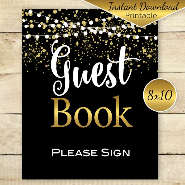 50th Birthday Guest Book Sign Printable - Etsy