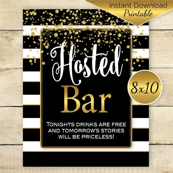 Hosted Bar Sign - Etsy