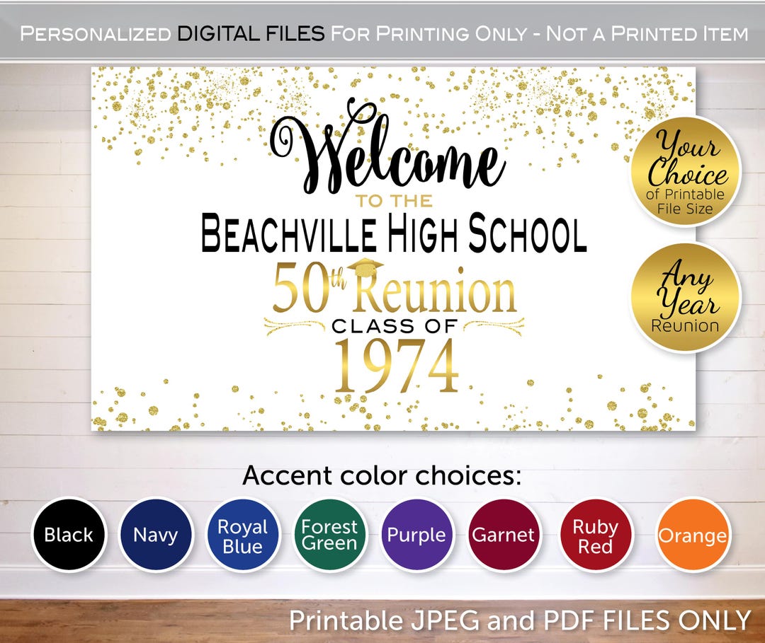 Class Reunion Welcome Backdrop Banner Print-ready File | Any Class of ...