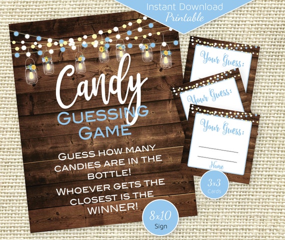 Candy Guessing Game Baby Shower Printable 8x10 Sign Garland | Etsy