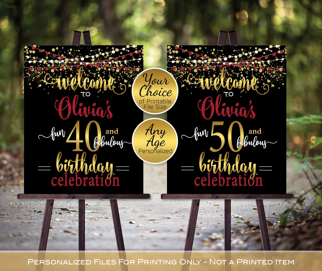 Fun and Fabulous Birthday Welcome Printable Sign Woman's - Etsy