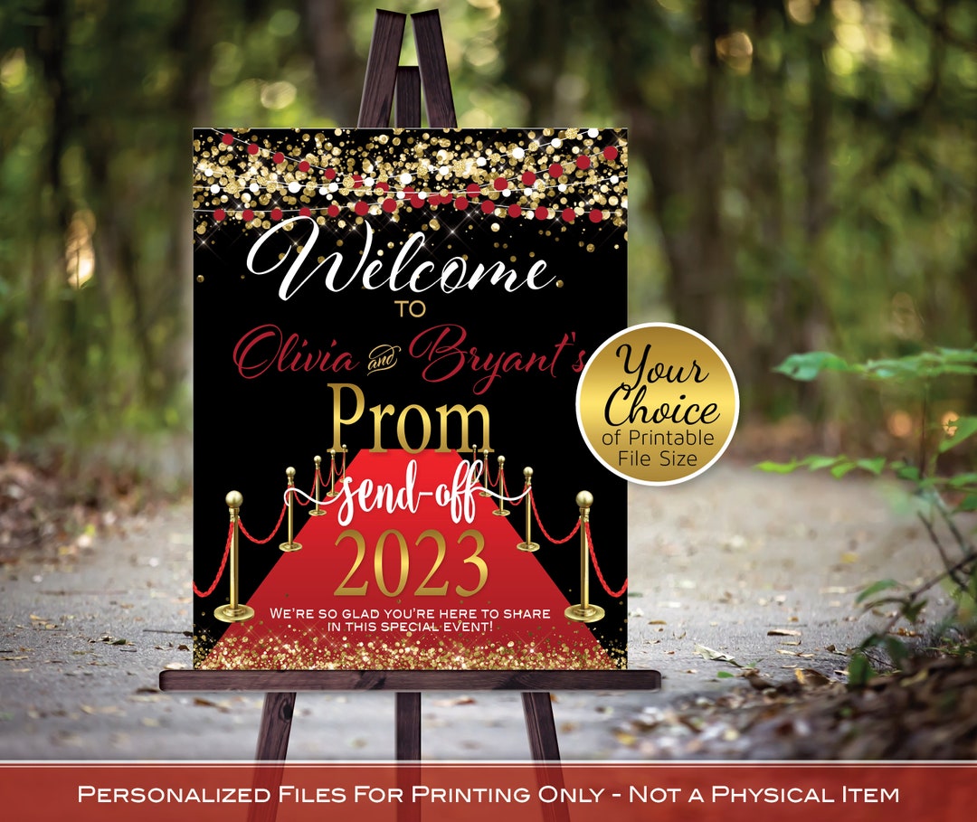 Red Carpet Prom Send-off Party Personalized Welcome Sign - Etsy Sweden