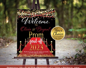 Prom Send-off Party Personalized Welcome Sign Printable Gold - Etsy
