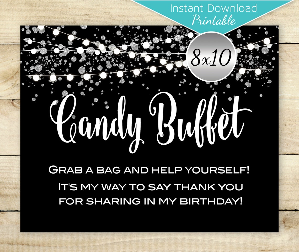 Candy Buffet Printable Sign 8x10 Birthday Candy Bar | Etsy