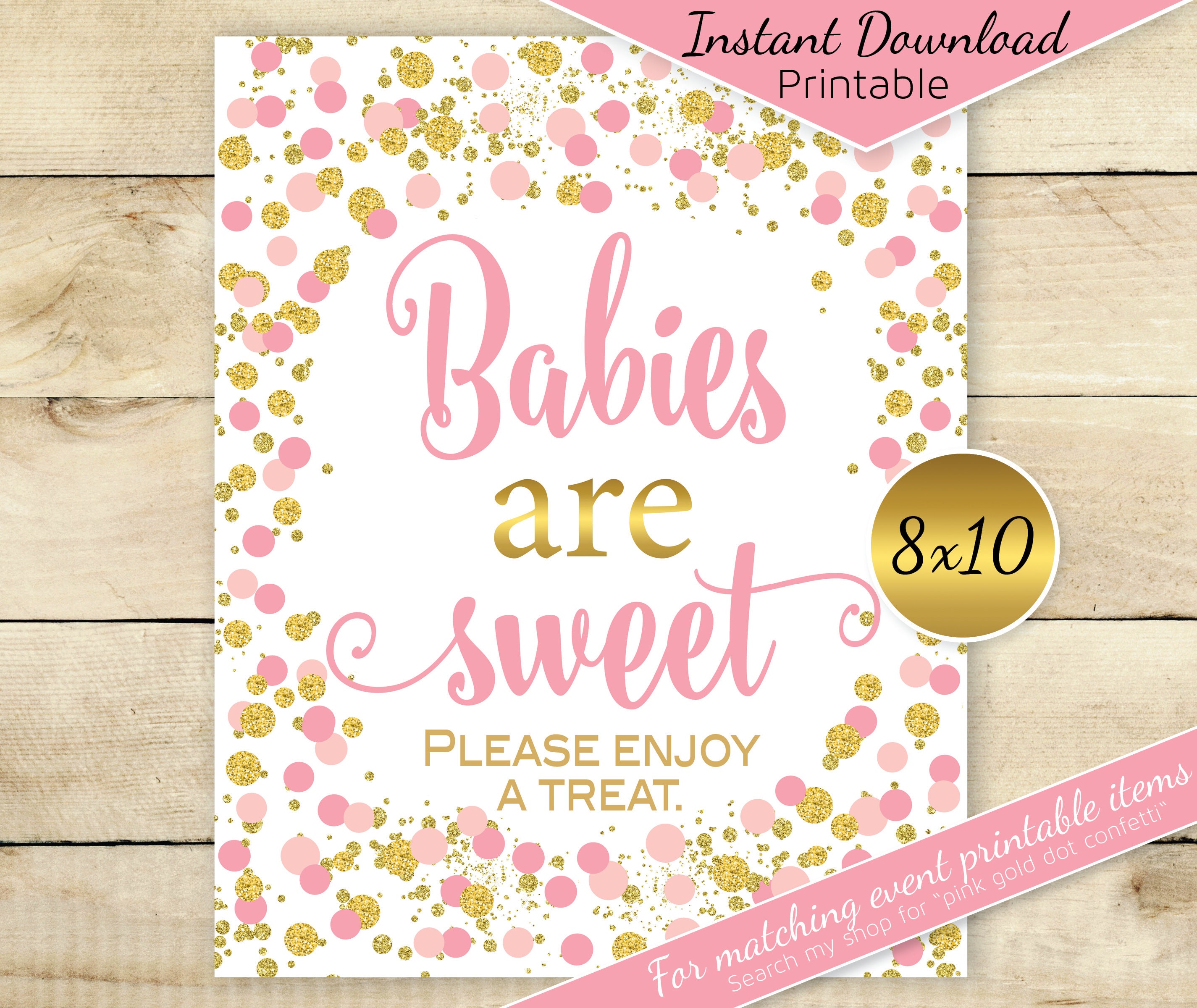 Babies Are Sweet Please Enjoy a Treat 8x10 Table Sign Pink | Etsy