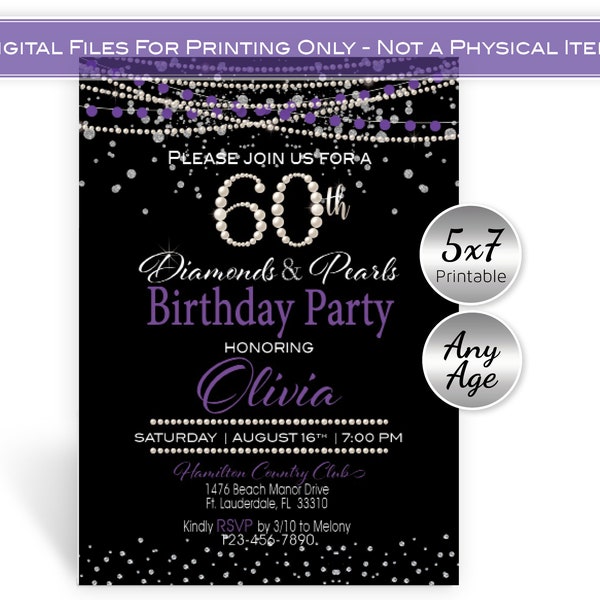 Black and Silver 60th Birthday Program - Etsy