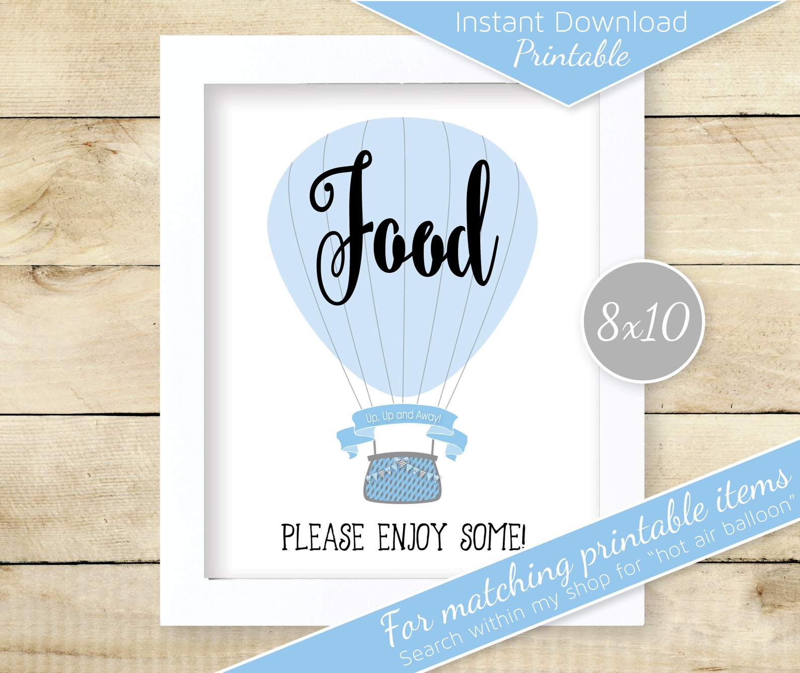 Food Table Sign 8x10 Printable Enjoy Some Food Hot Air - Etsy