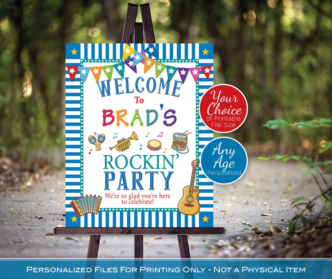 Rocking Musical Party Welcome Sign Printable | Birthday | Personalized ...
