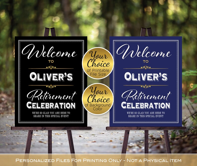 Man's Retirement Celebration Party Welcome Sign Printables - Etsy