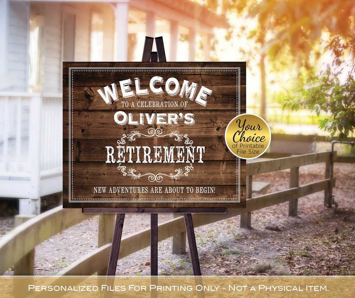 Retirement Party Welcome Printable Man's Vintage | Etsy