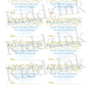 Birthday Raffle 8x10 Table Sign and Tickets for Prize | Baby Blue and ...