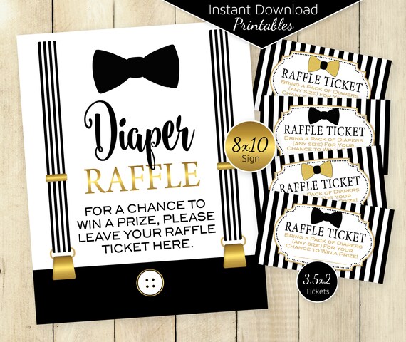 Little Man Diaper Raffle Tickets and 8x10 Table Sign for Baby | Etsy