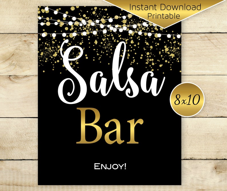 Salsa Bar Sign Printable 8x10 Birthday Wedding - Etsy