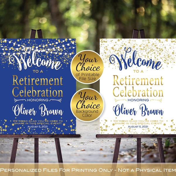 Royal Blue Welcome to the Retirement Celebration Sign - Etsy