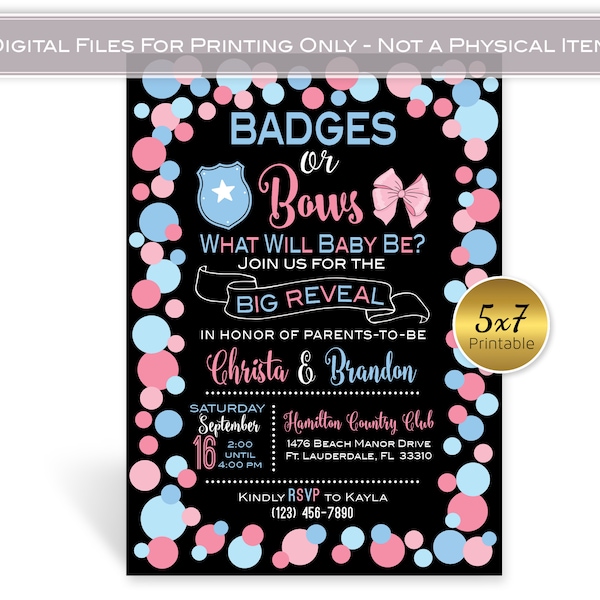 Badges or Bows Gender Reveal - Etsy