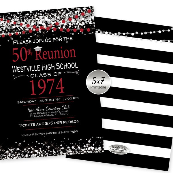 50th Class Reunion Invitation - Etsy