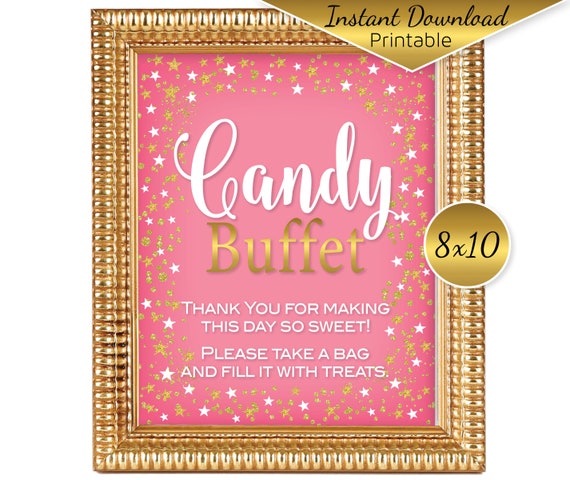 Candy Buffet Table Sign 8x10 Printable Princess Pink - Etsy