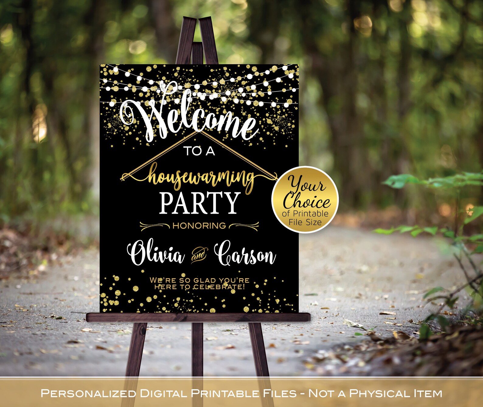 Housewarming Party Welcome Sign Printable Garland Lights and - Etsy