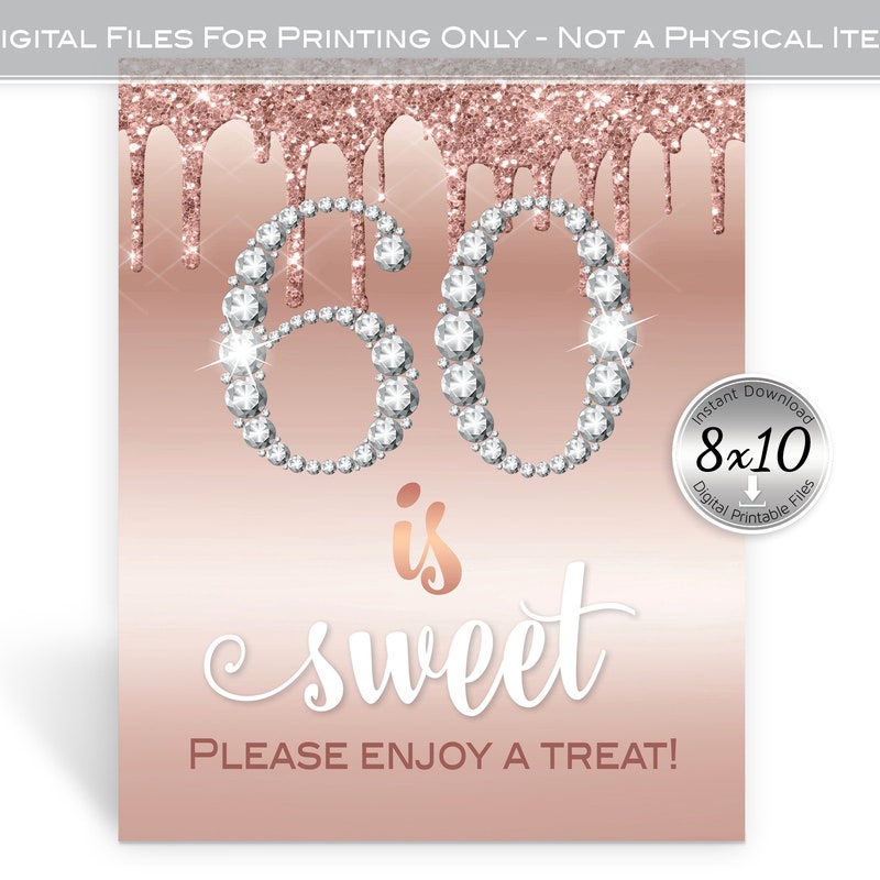 60th Birthday Diamond Decor - Etsy