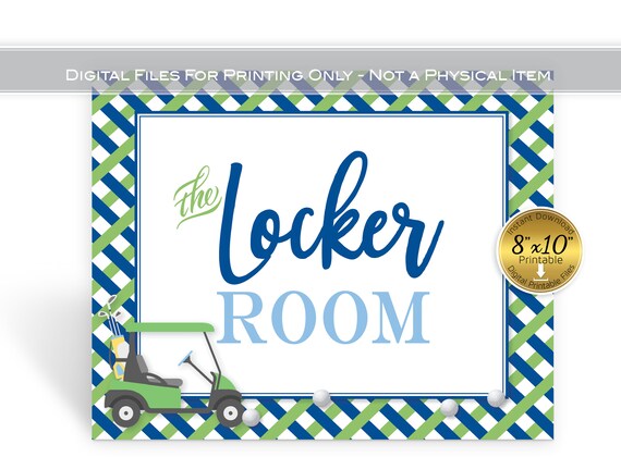 Golf Theme Locker Room 8x10 Printable Table Sign Navy Green - Etsy