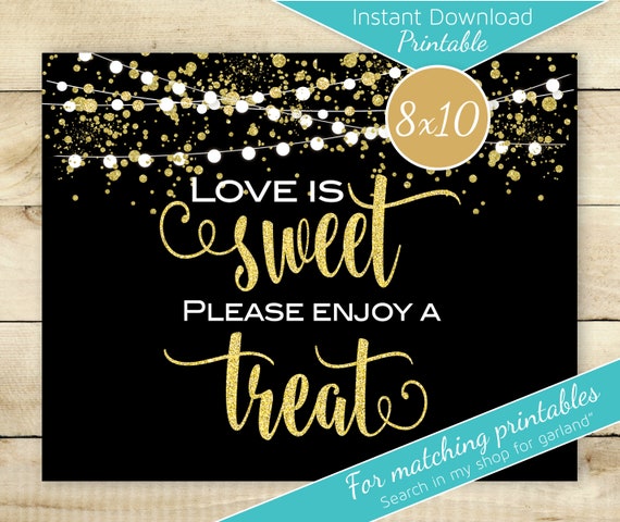 Love is Sweet 8x10 Printable Table Sign Wedding Candy | Etsy