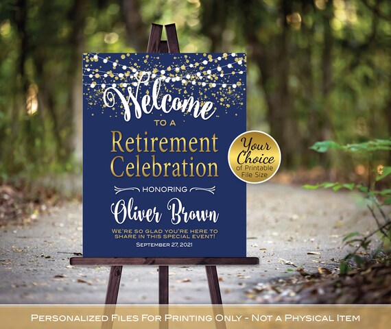 Retirement Celebration Party Welcome Sign Printable Garland - Etsy