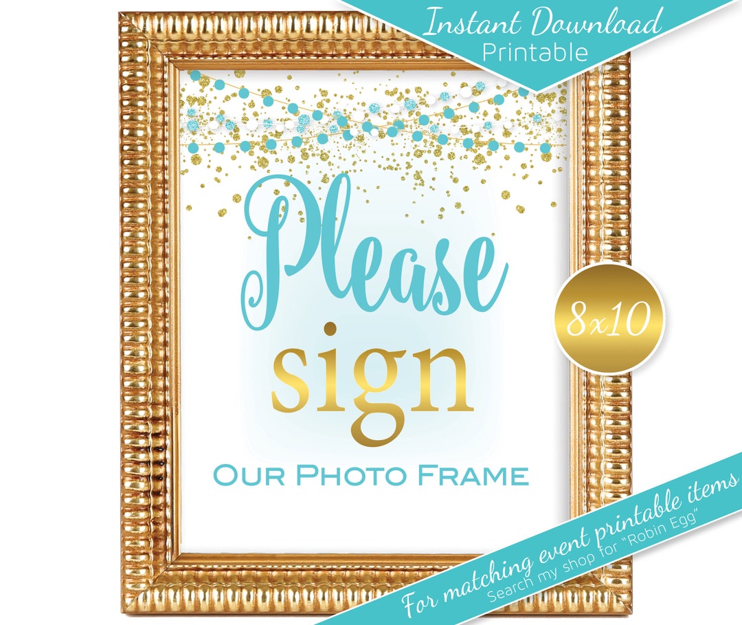 Please Sign Our Photo Frame 8x10 Printable Sign | Birthday | Baby ...