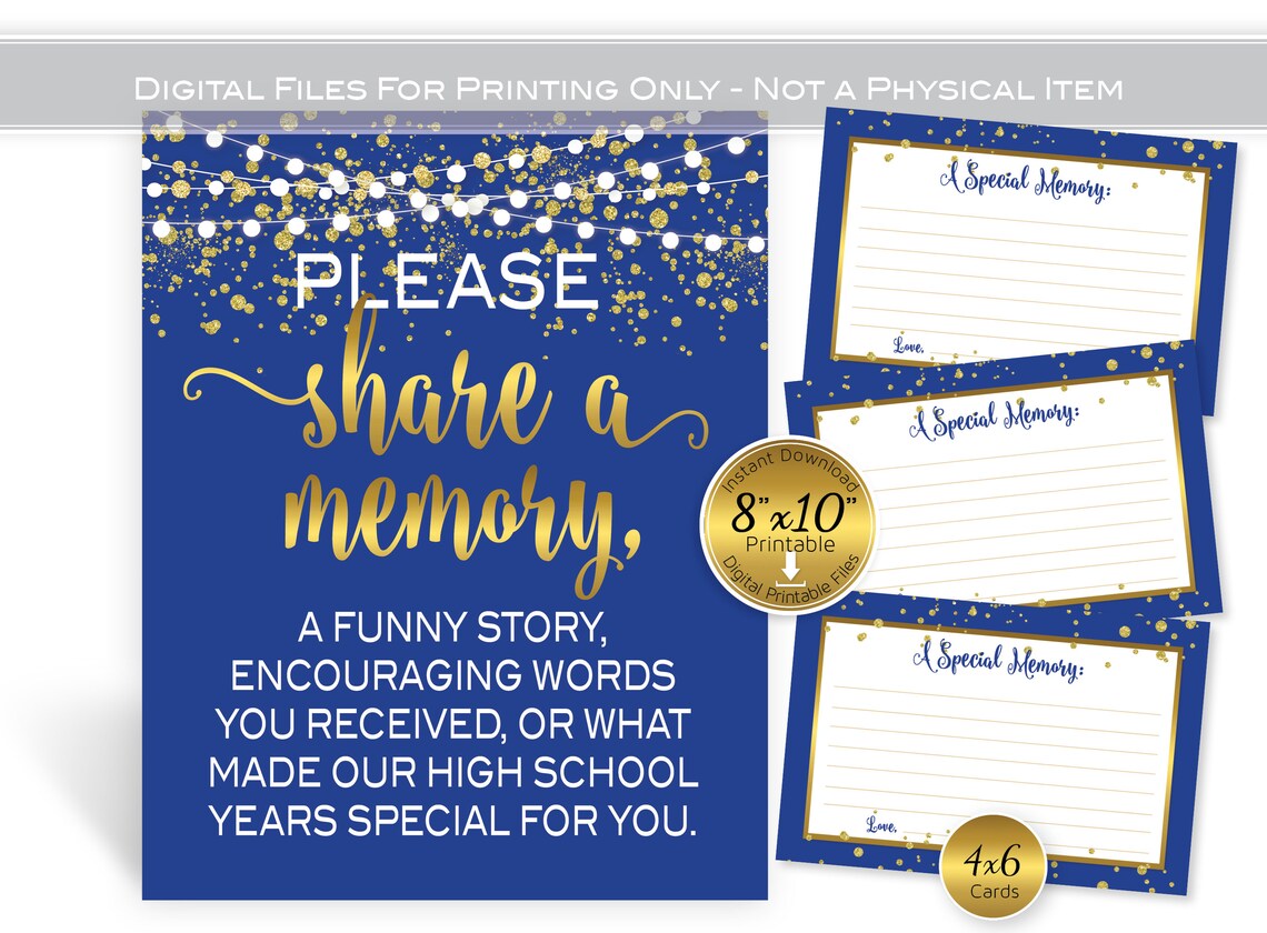 Class Reunion Share a Memory Table Sign 8x10 Printable High - Etsy