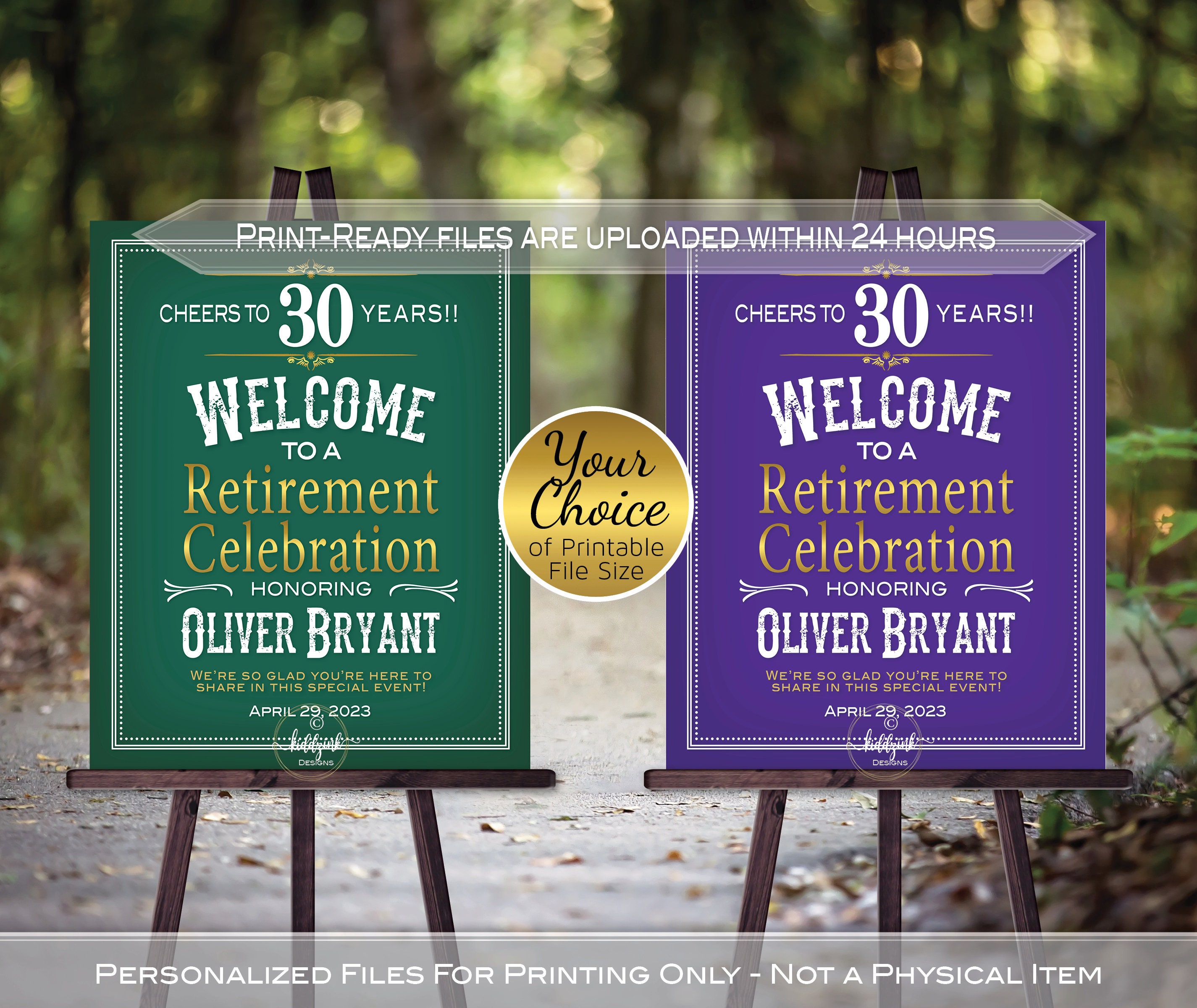 Retirement Celebration Personalized Cheers Welcome Sign: Any Year on ...