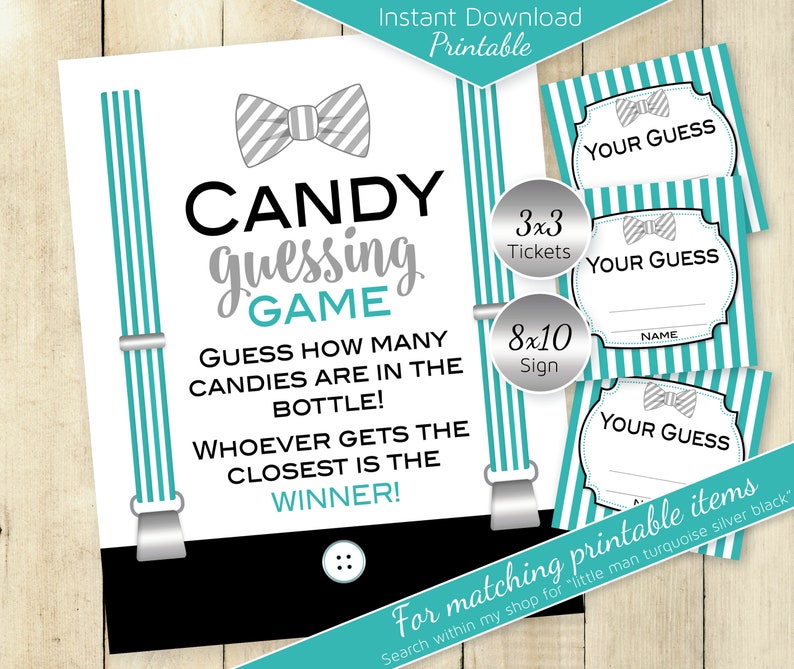 Candy Guessing Game Baby Shower 8x10 Table Sign and 3x3 Cards - Etsy