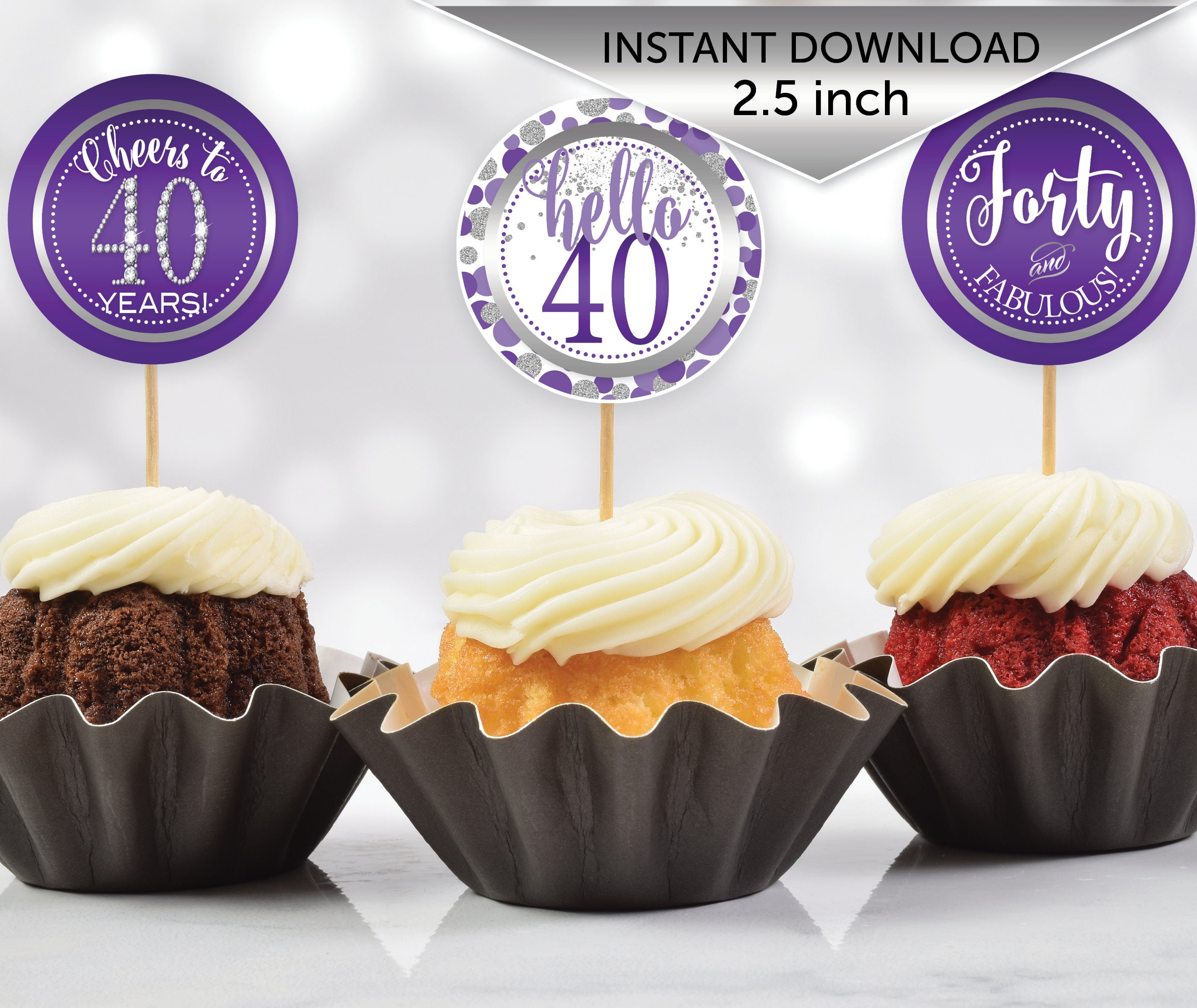 40th Birthday Cupcakes