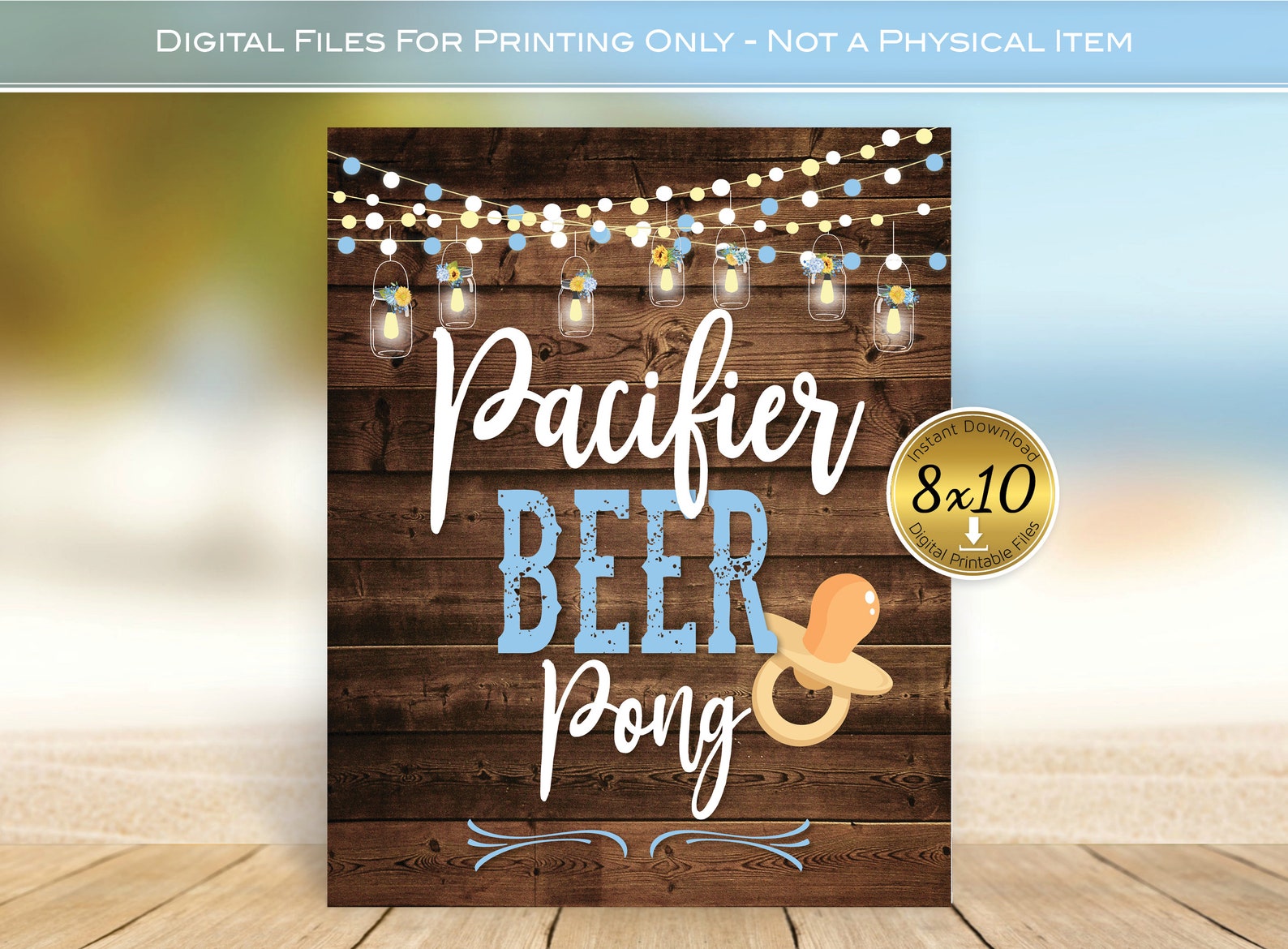 Baby Pacifier Beer Pong Game 8x10 Sign for Baby Shower - Etsy