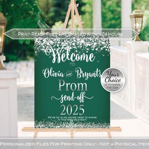 Prom Send-off Party Personalized Welcome Sign Printable | Silver ...