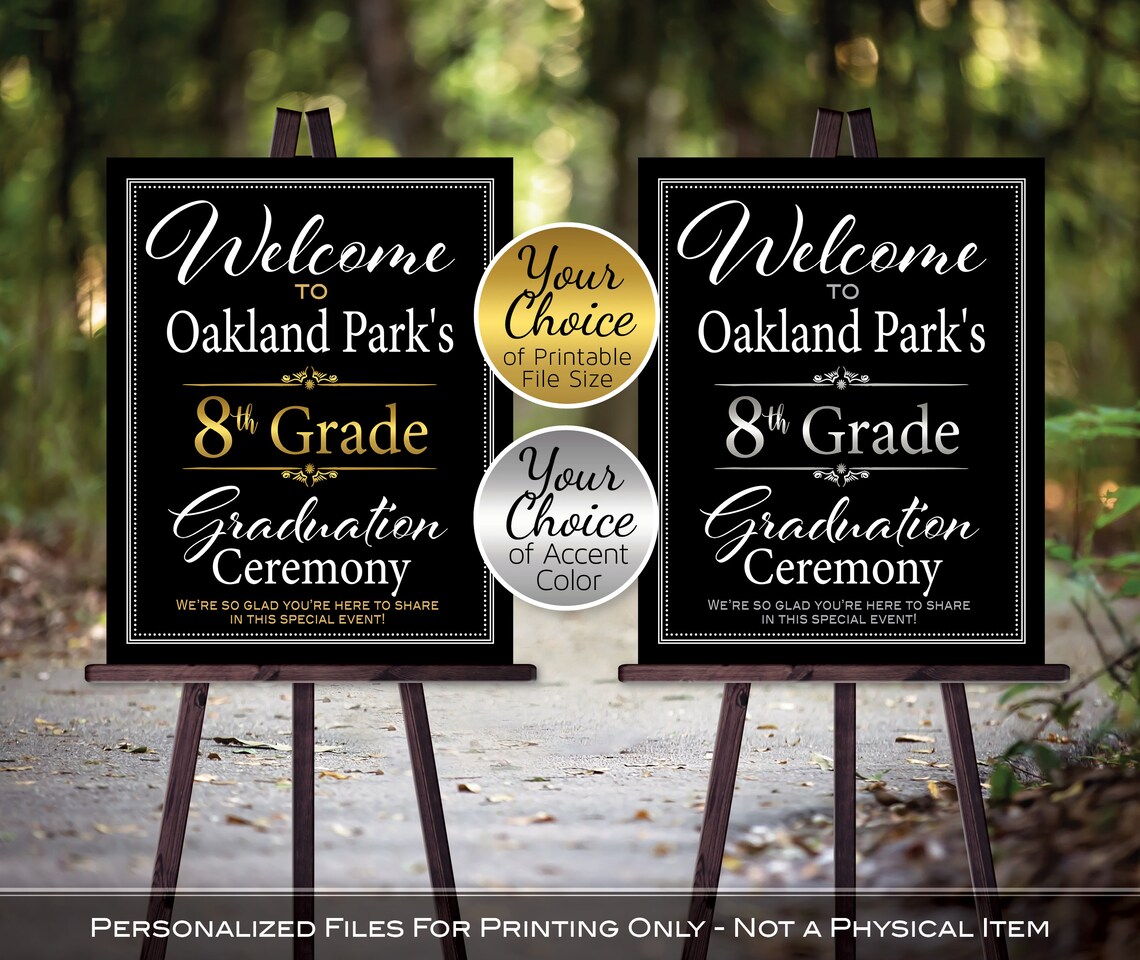 5th or 8th Grade Graduation Ceremony Personalized Welcome Sign - Etsy