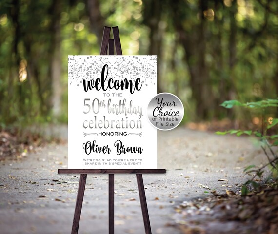 Birthday Celebration Party Welcome Sign Printable Faux | Etsy