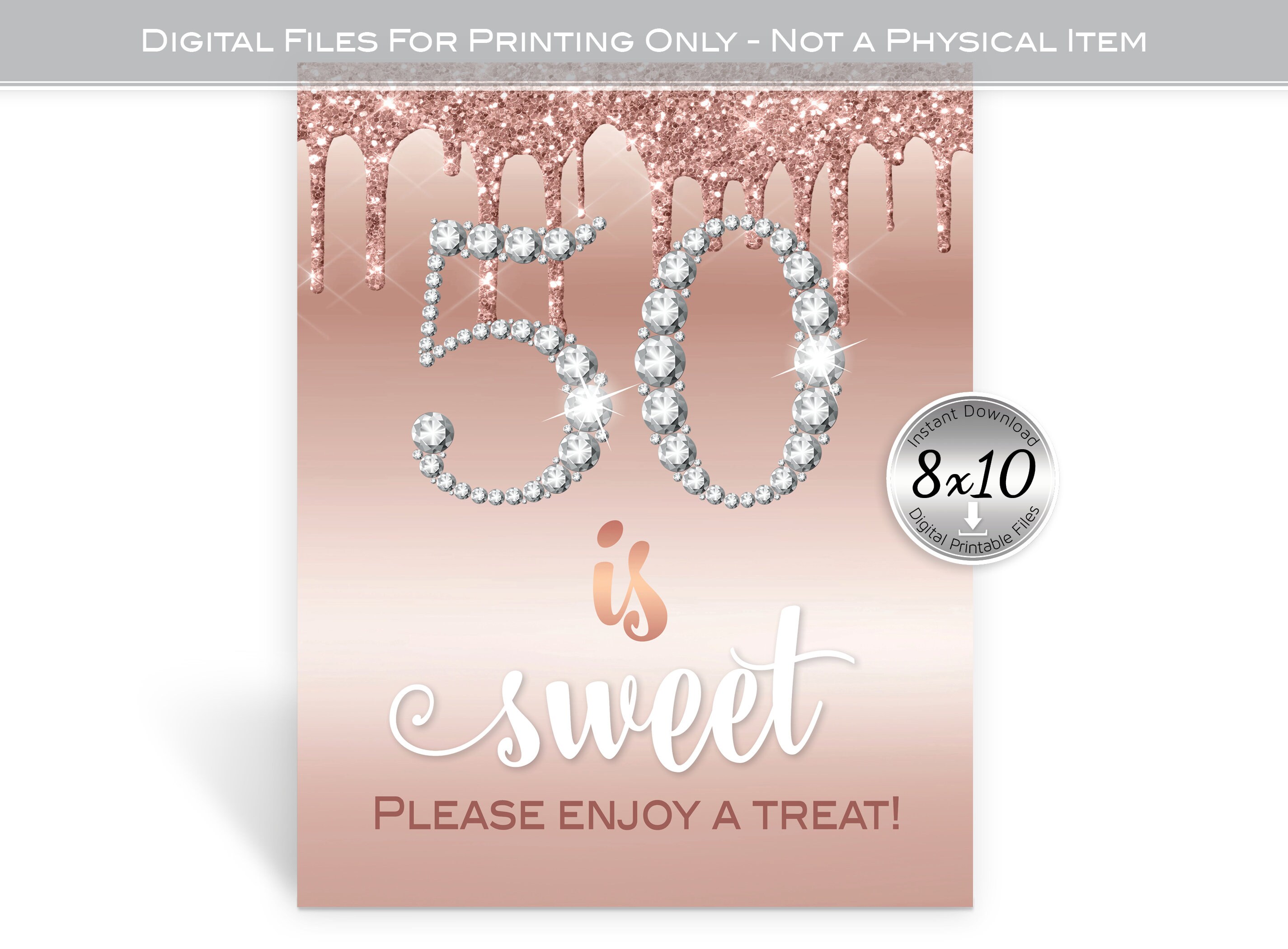 50 is Sweet Treats Table 8x10 Printable 50th Birthday | Etsy