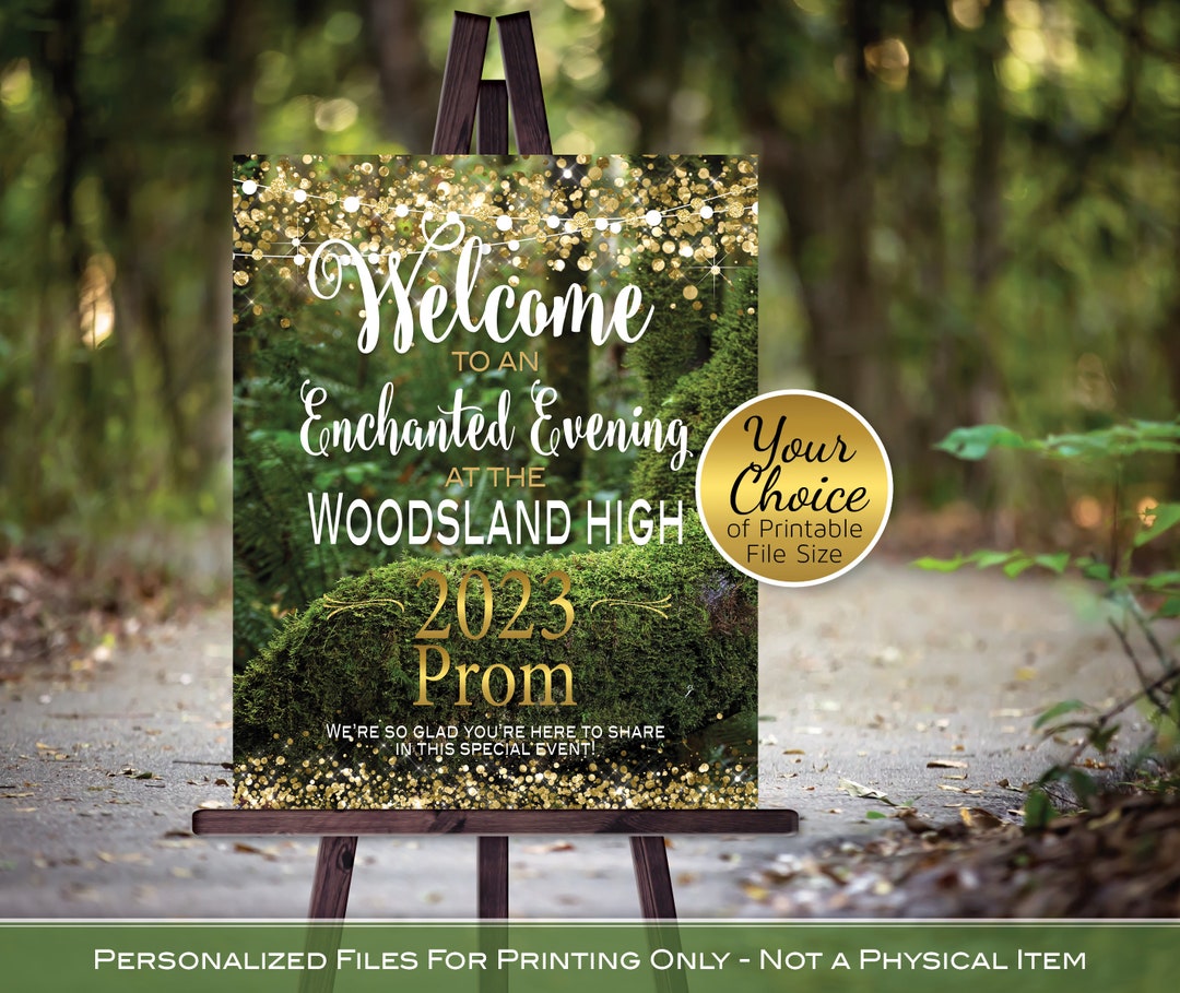 Enchanted Evening School Prom Welcome Sign Personalized - Etsy