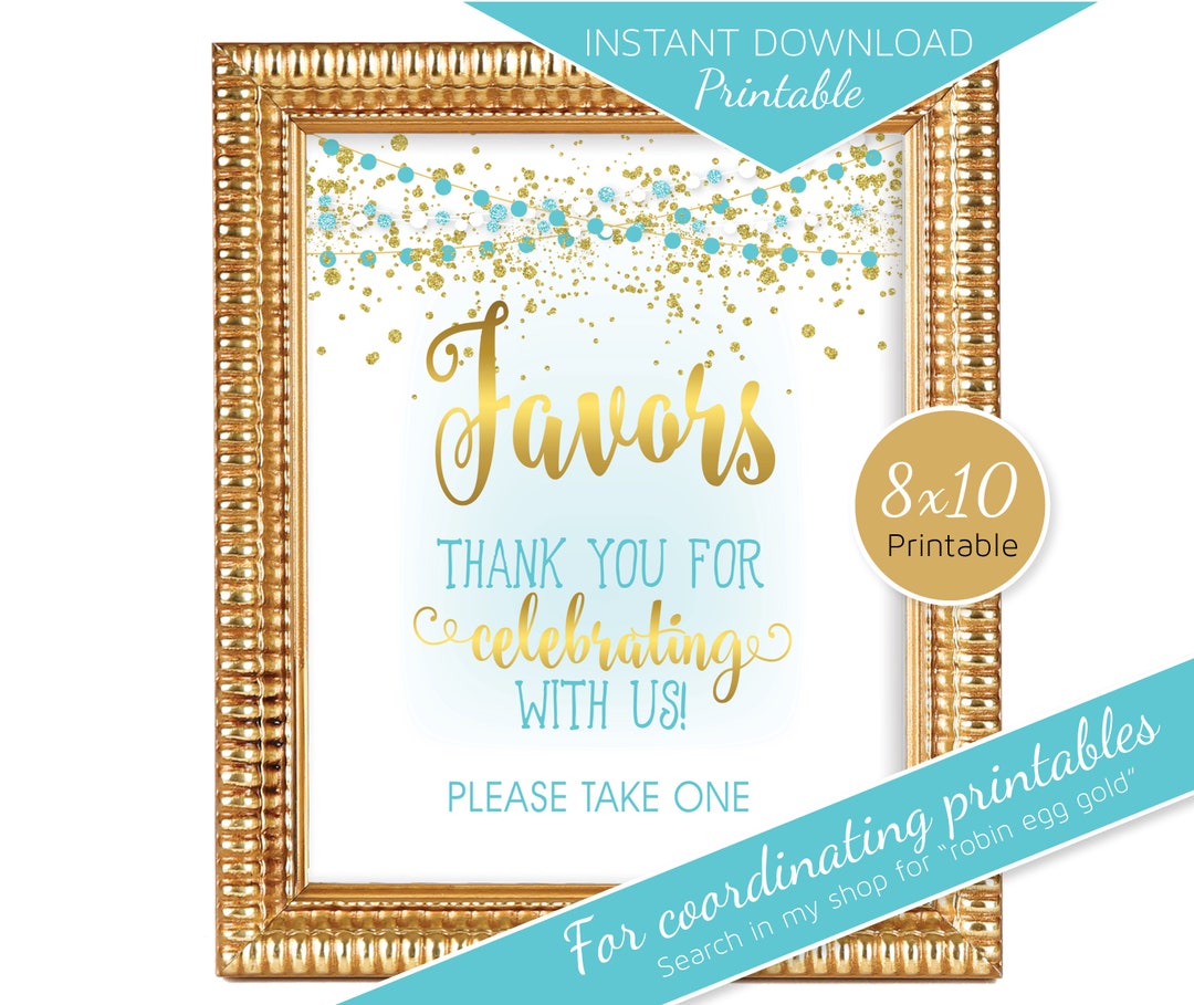 Party Favors 8x10 Table Sign Printable Birthday Baby - Etsy