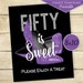Fifty is Sweet | 50th Birthday 8x10 Printable Sign | Purple High Heels ...