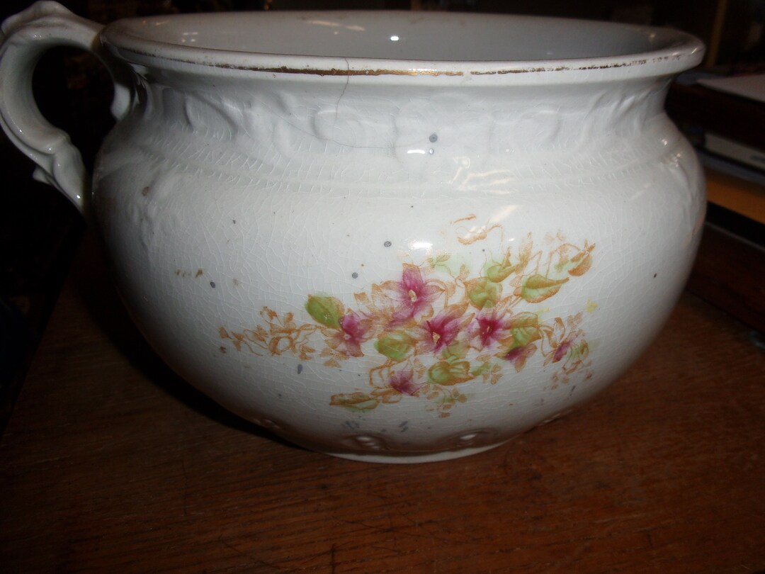 Antique Victorian Era Chamber Pot, Commode, Toilet Bed Pink Floral - Etsy