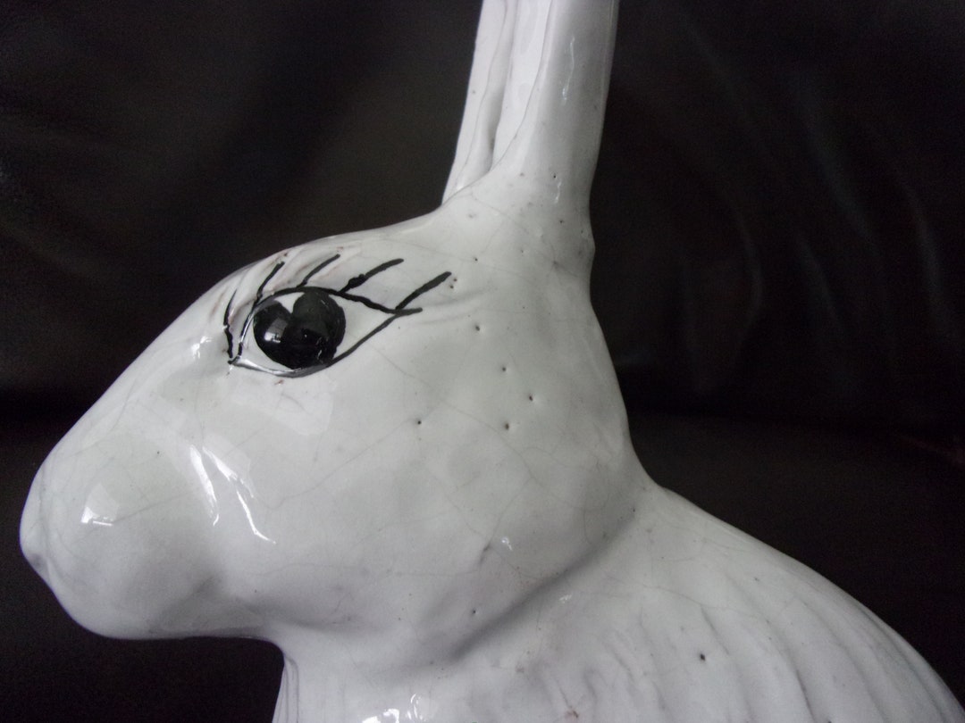 Rare Bavent Antique Glazed Hand Painted Terra Cotta Rabbit Sculpture - Etsy