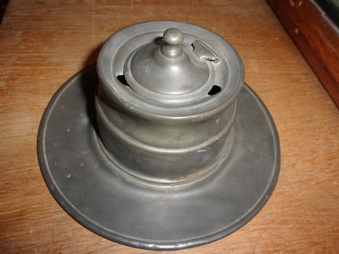 19th Century English Pewter Ship Captains Inkwell - Etsy