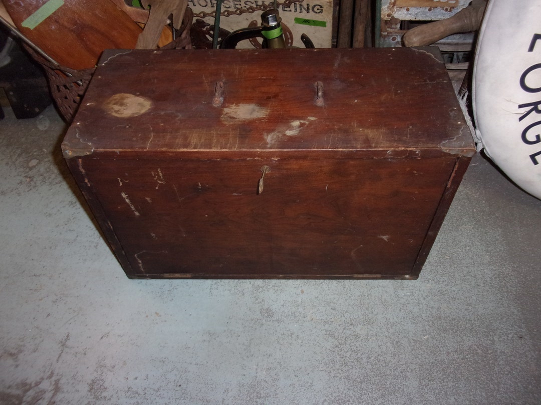 Antique Wooden Sea Captain Navigation Writing Box Chest - Etsy