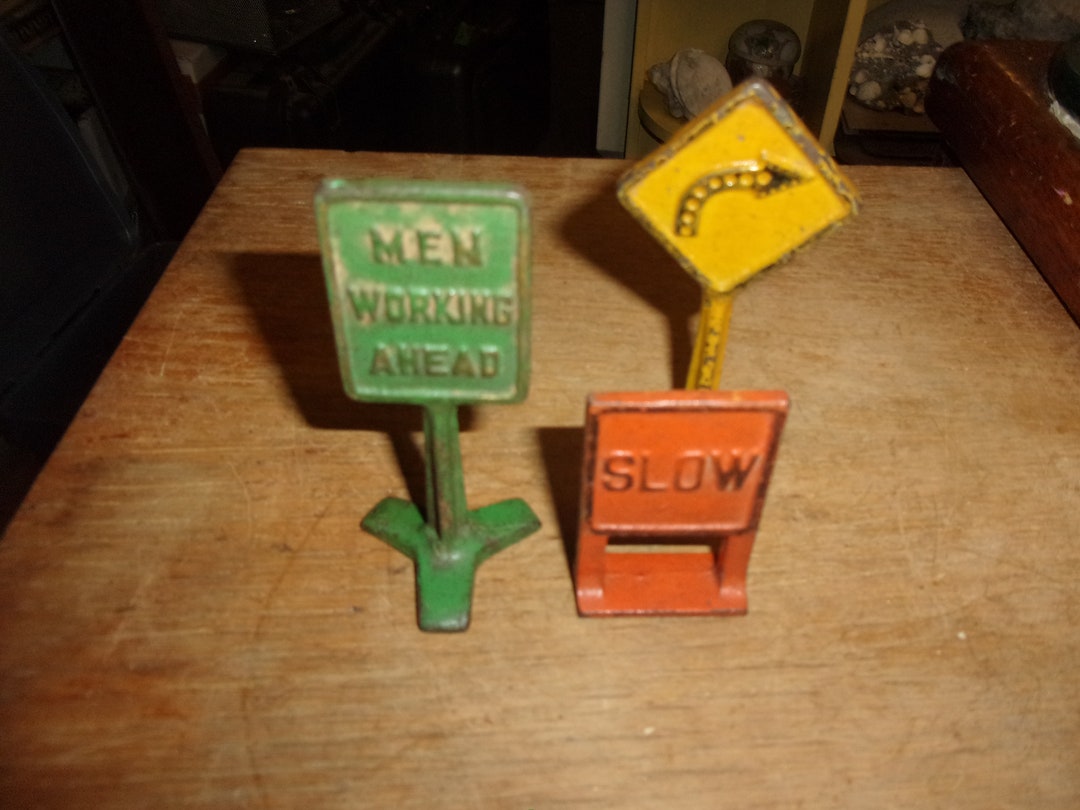 Antique Metal Signs for Toy Railroad Set 1930's - Etsy